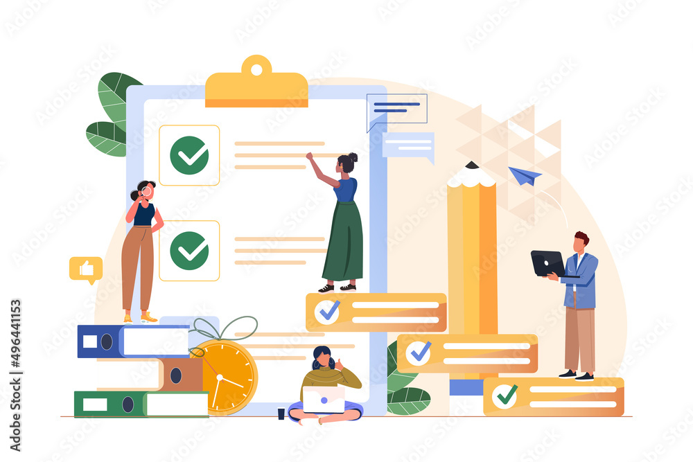 To do list with task priorities, notepad with check marks and pencil ...