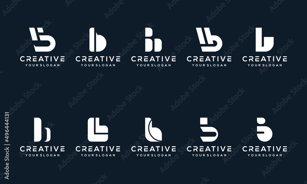 set monogram letter b logo design Stock Vector | Adobe Stock