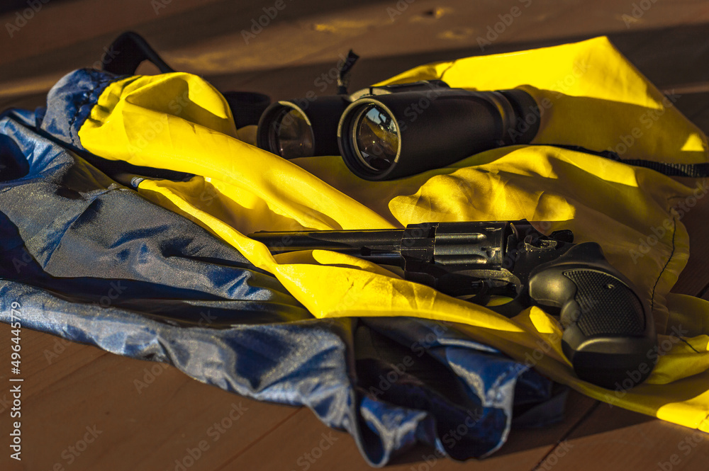 Symbols of Ukrainian freedom. Flag of Ukraine, traditional embroidered ...