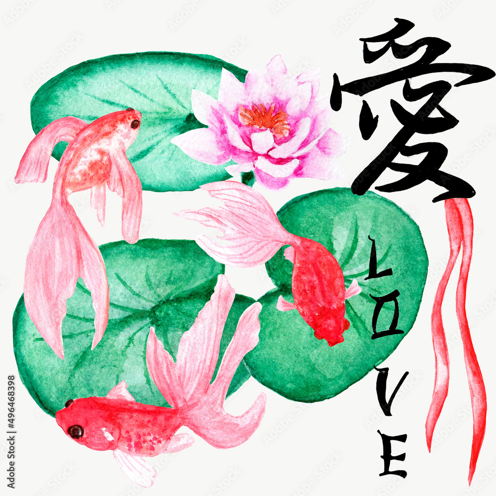 wall art,painting koi,fish painting,painting watercolor,watercolour ...