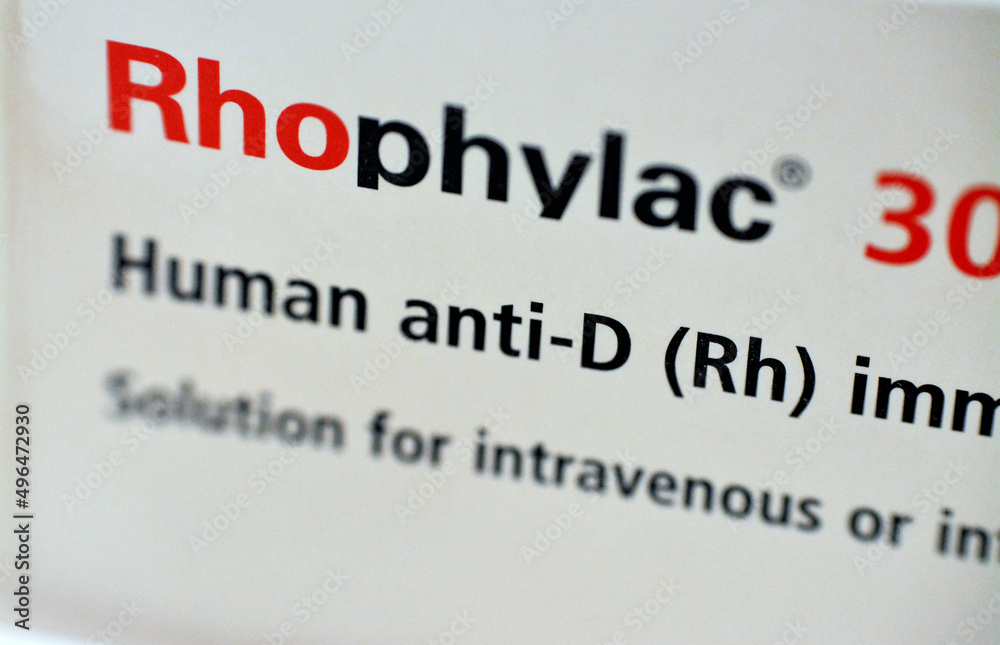 Cairo, Egypt, January 28 2022: Human anti-D (Rh) immunoglobulin ...