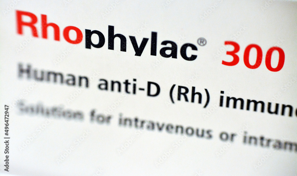 Cairo, Egypt, January 28 2022: Human anti-D (Rh) immunoglobulin ...