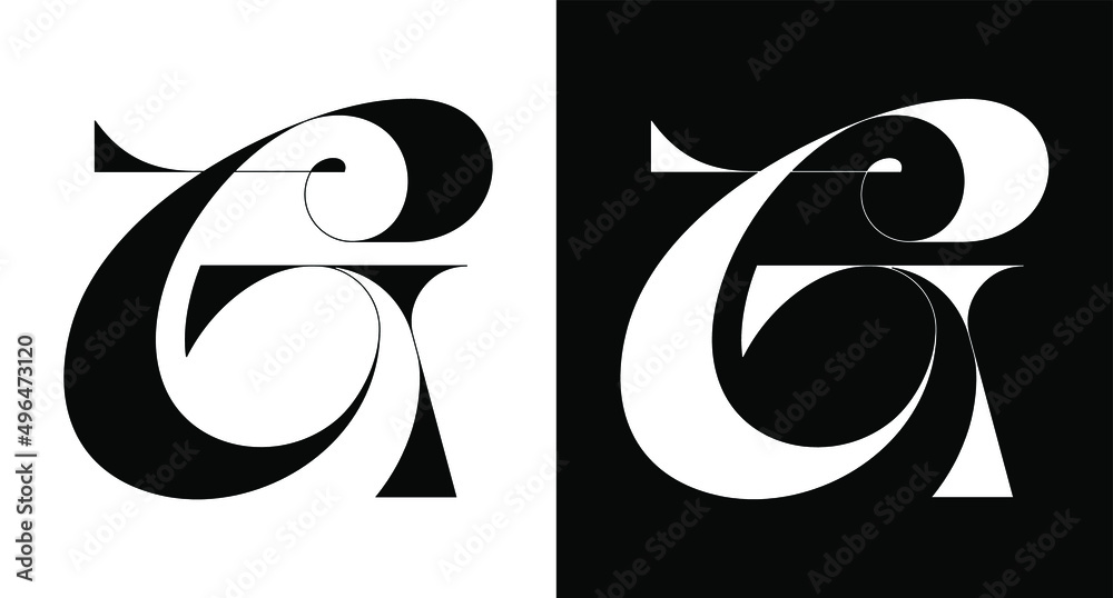 unique luxurious letter g initial monogram logo vector Stock Vector ...