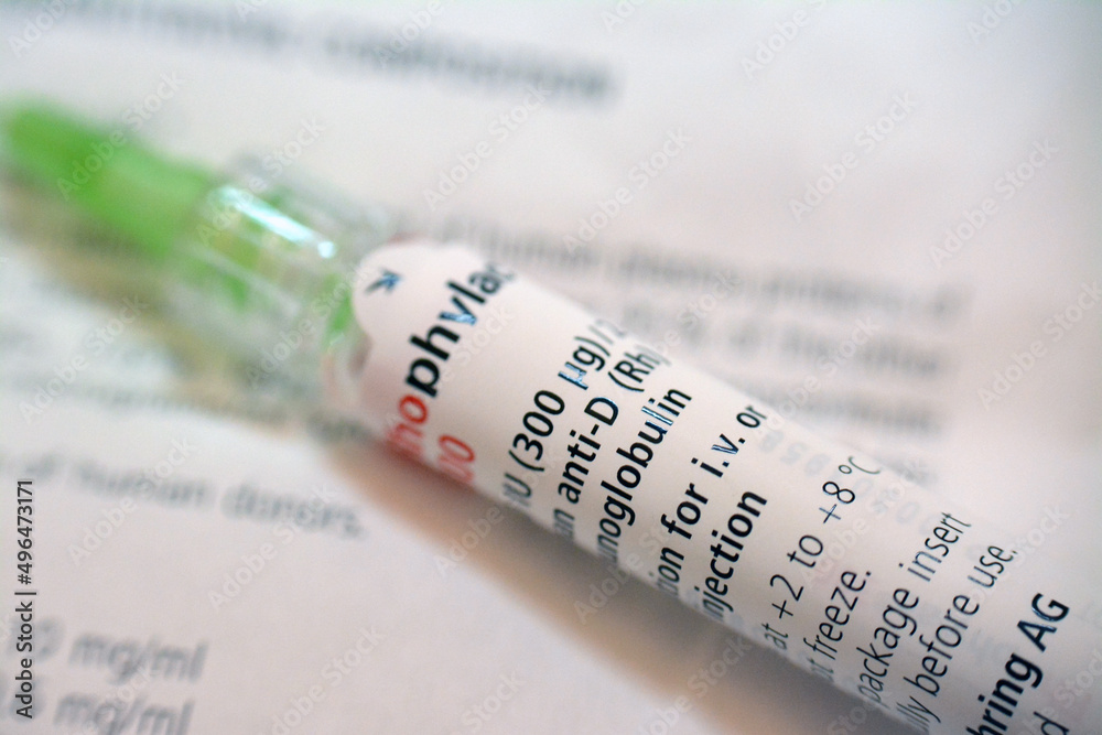 Cairo, Egypt, January 28 2022: Human anti-D (Rh) immunoglobulin ...