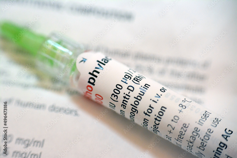 Cairo, Egypt, January 28 2022: Human anti-D (Rh) immunoglobulin ...