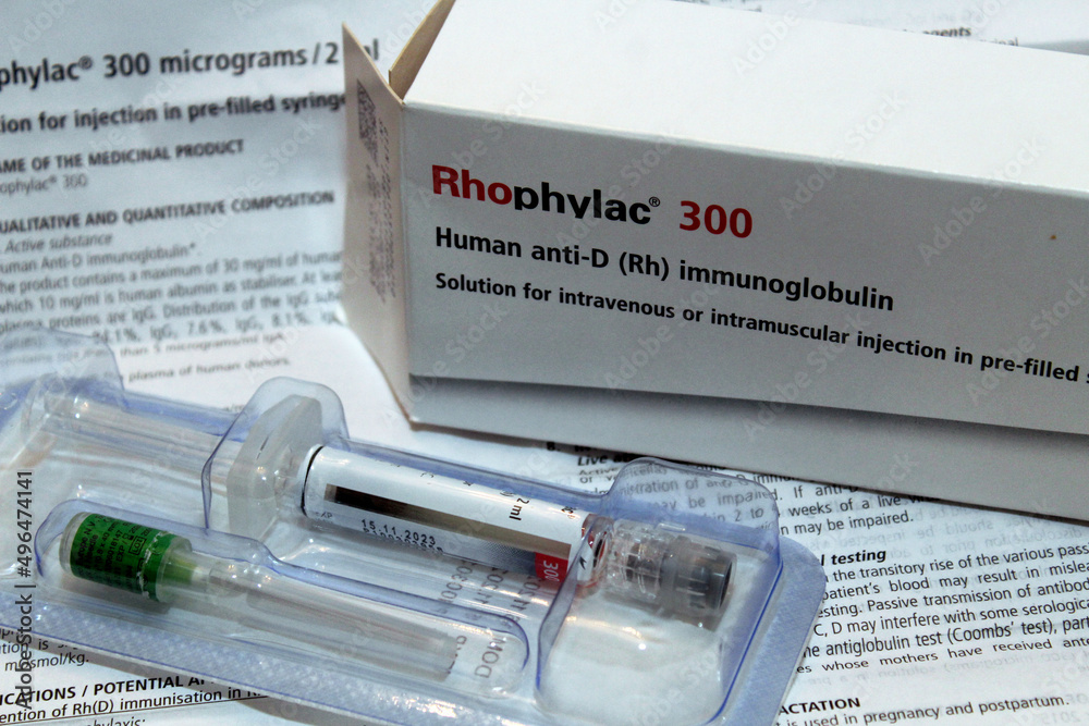 Cairo, Egypt, January 17 2022: Human anti-D (Rh) immunoglobulin ...