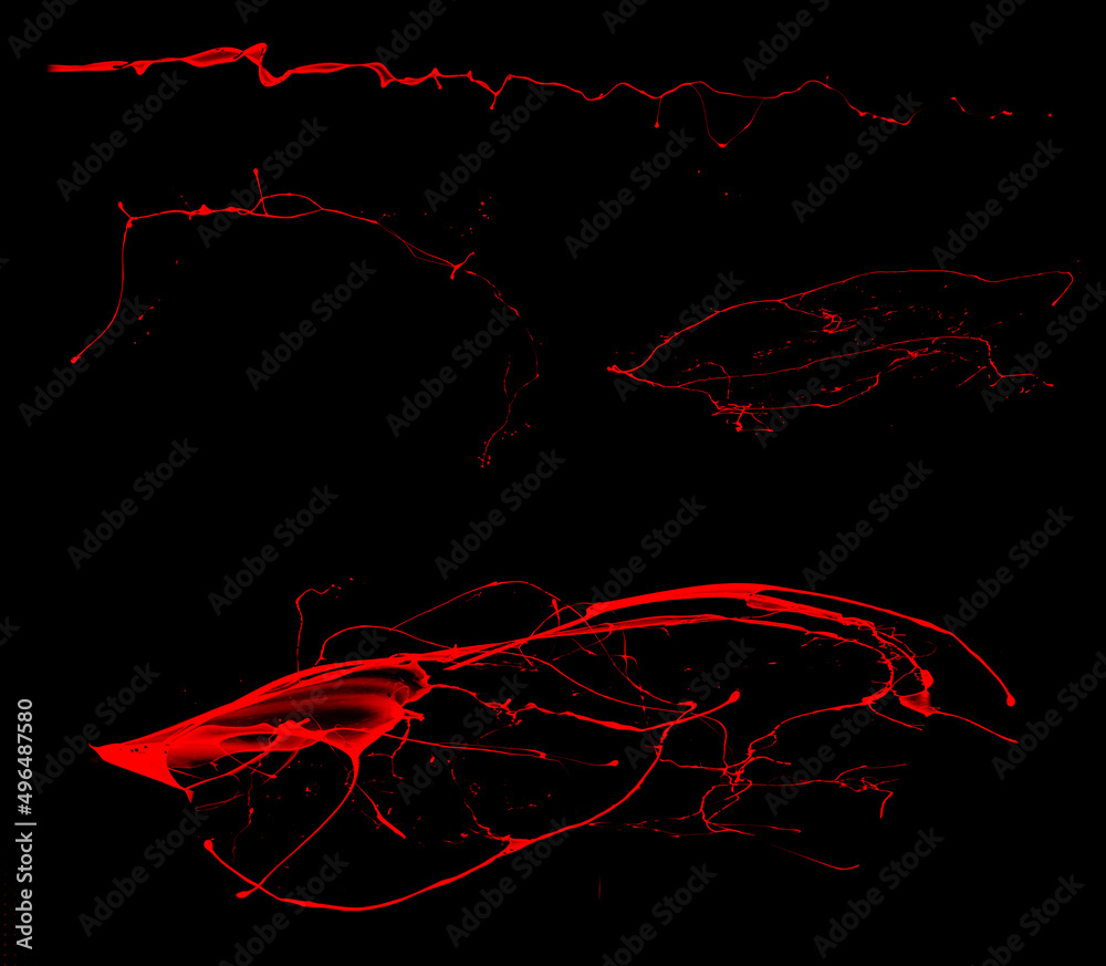 ภาพประกอบสต็อก Overlay the blood effect. A collection of blood isolated ...