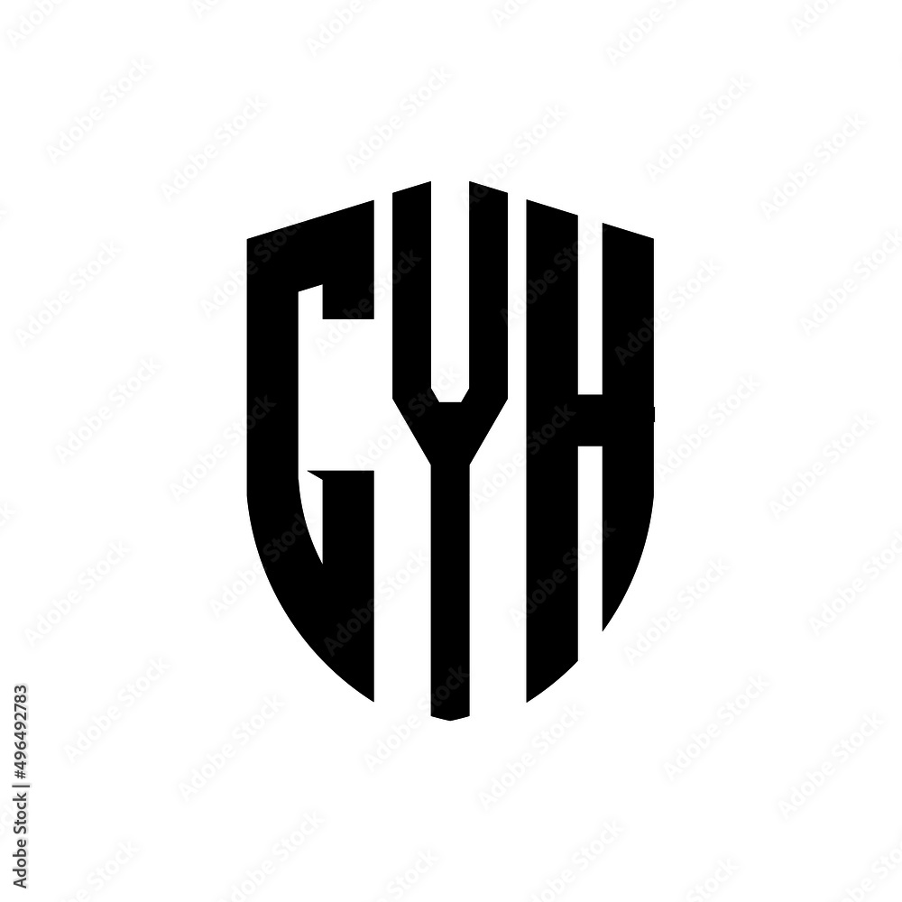 GYH letter logo design. GYH modern letter logo with black background ...