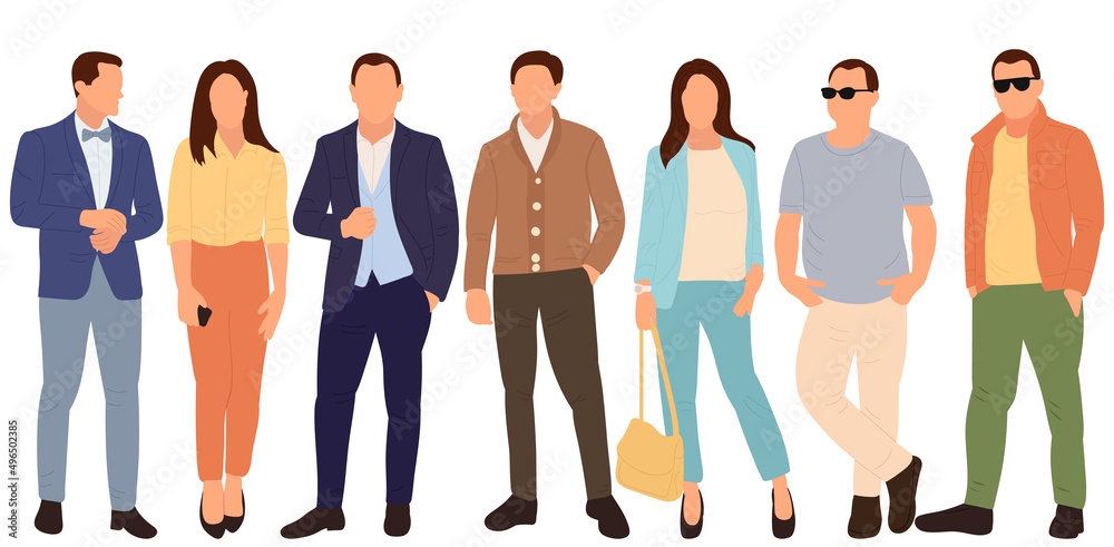 standing people flat design, isolated, vector Stock Vector | Adobe Stock