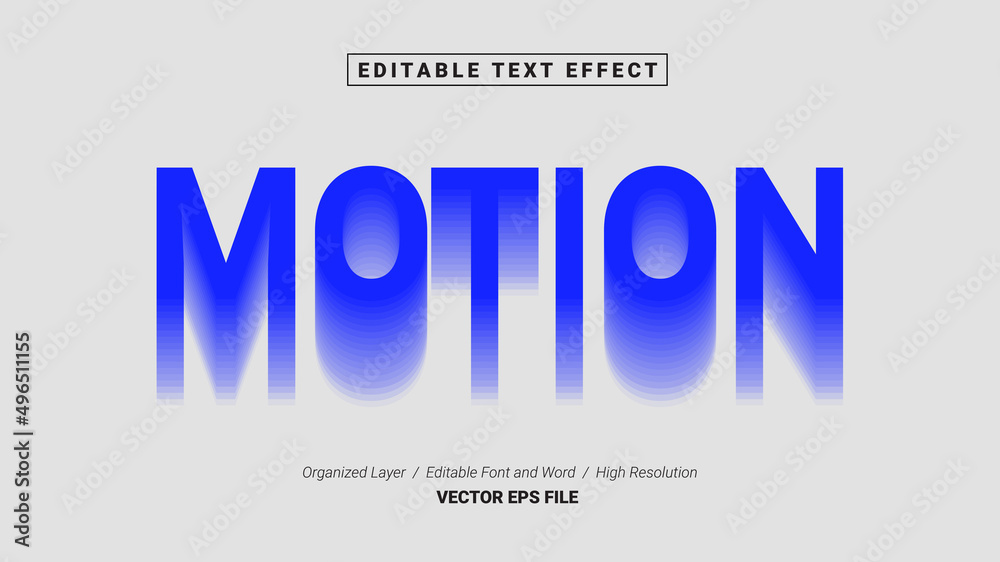 Editable Motion Font Design. Alphabet Typography Template Text Effect ...