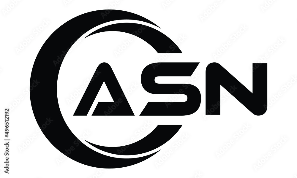 ASN swoosh logo design vector template | monogram logo | abstract logo ...