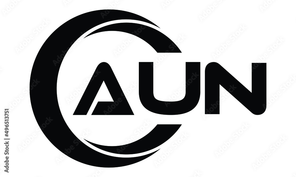 AUN swoosh logo design vector template | monogram logo | abstract logo ...