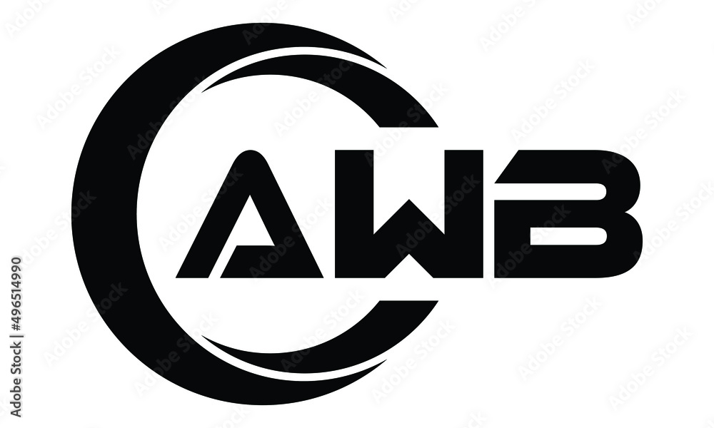 AWB swoosh logo design vector template | monogram logo | abstract logo ...