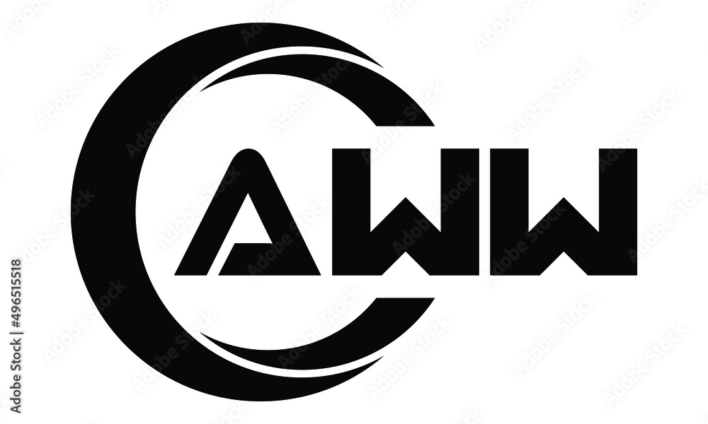 AWW swoosh logo design vector template | monogram logo | abstract logo ...