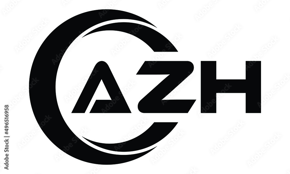 AZH swoosh logo design vector template | monogram logo | abstract logo ...