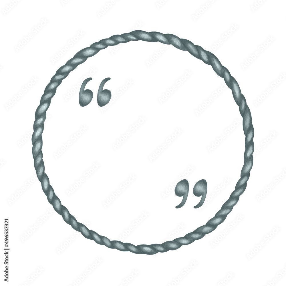 An isolated watercolor artistic hand drawn image of a grey round frame ...