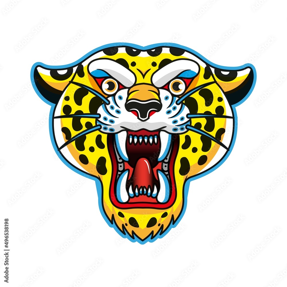 Leopard Mascot Logo. Head Of Leopard Isolated Vector Illustration ...