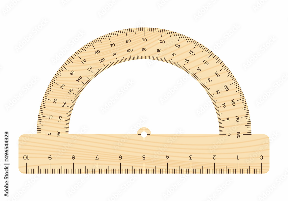 Vector illustration protractor ruler isolated on white background ...