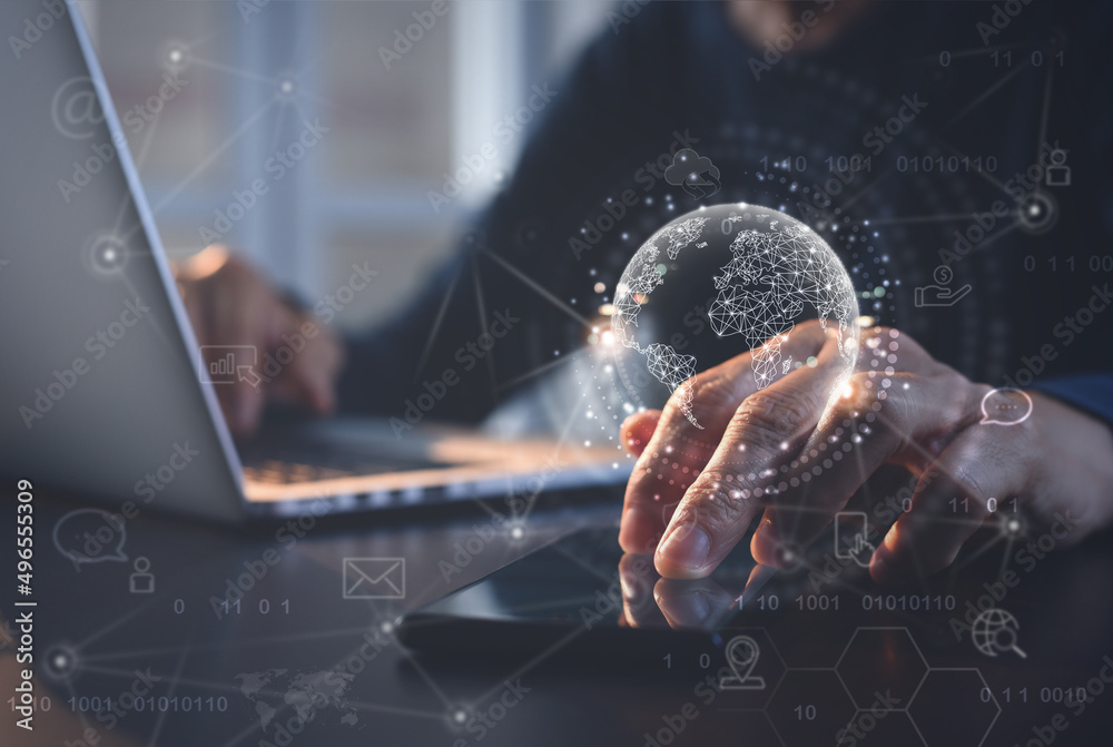 Global internet network connection technology, IoT, Internet of Things ...