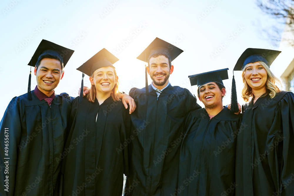 What a milestone this is for us. Portrait of a group of students on ...
