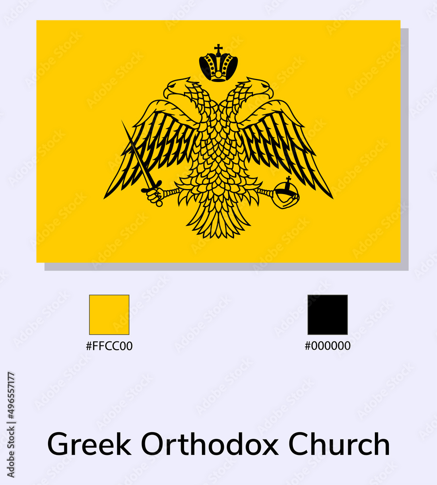 Vector Illustration of Greek Orthodox Church flag isolated on light ...