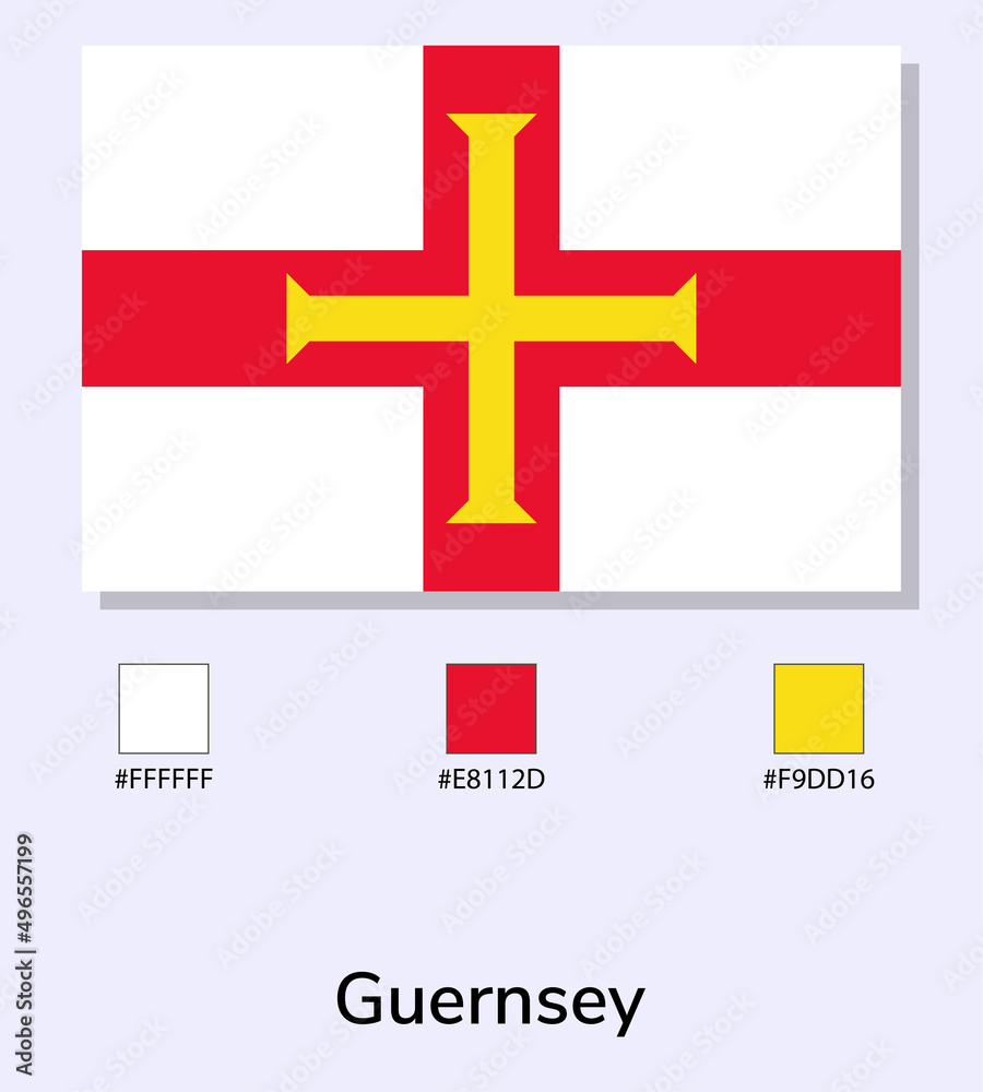 Vettoriale Stock Vector Illustration of Guernsey flag isolated on light blue background ...