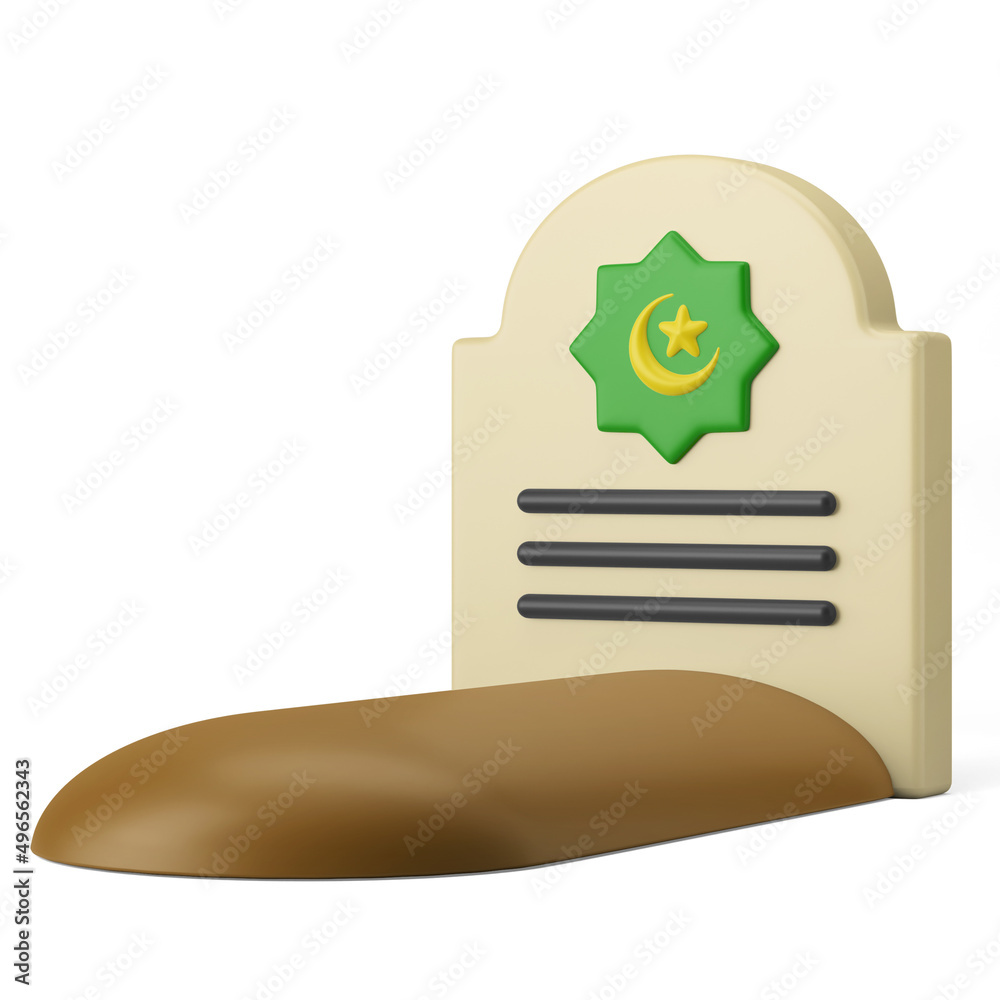 muslim visiting ramadan tradition grave cemetery with islamic sign on ...