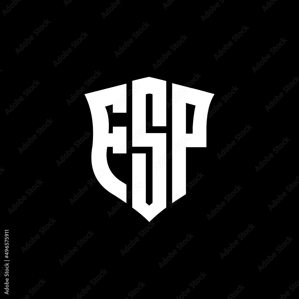 Vettoriale Stock FSP letter logo design with black background in ...