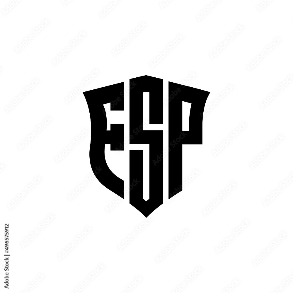 Vecteur Stock FSP letter logo design with white background in ...