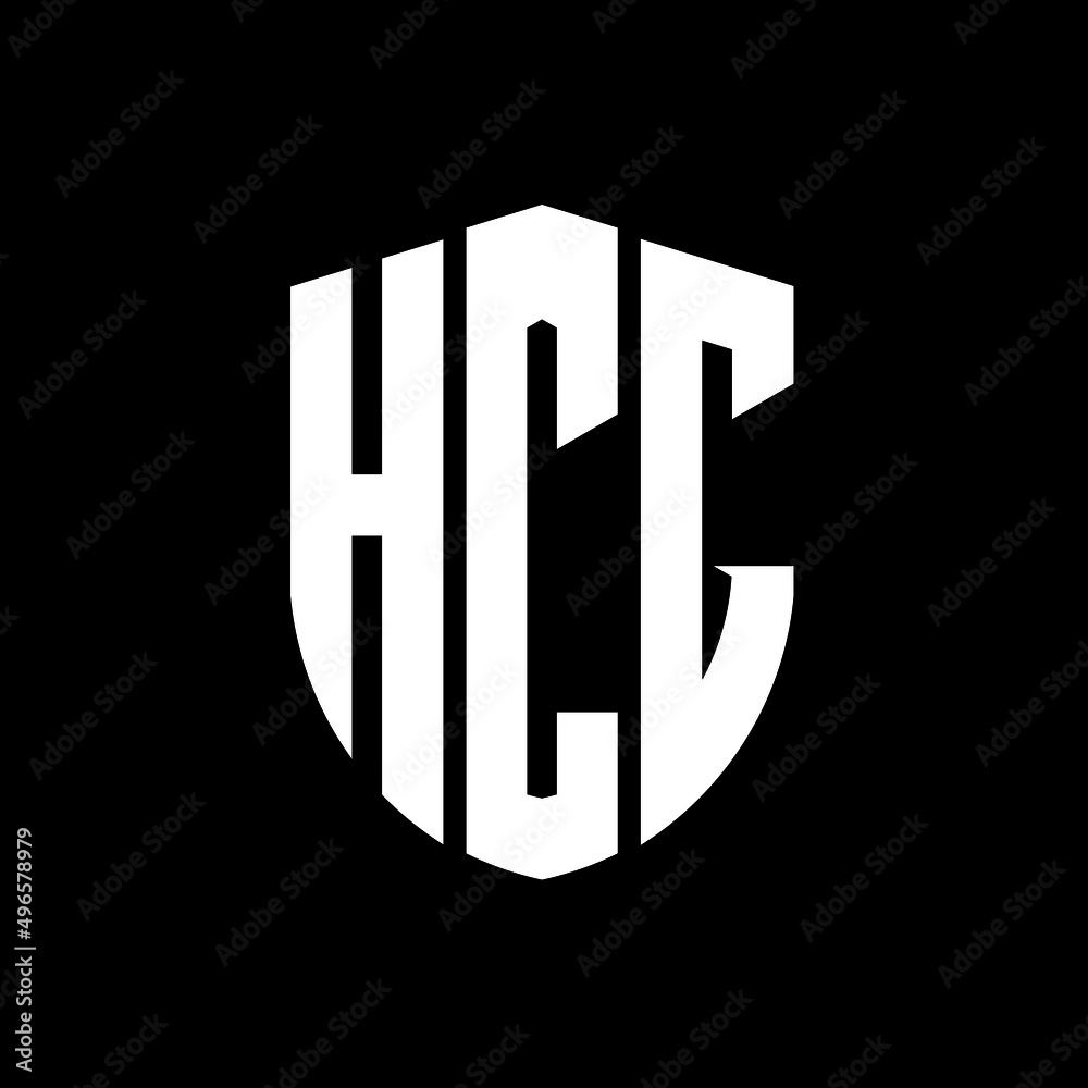 HCG letter logo design. HCG modern letter logo with black background ...
