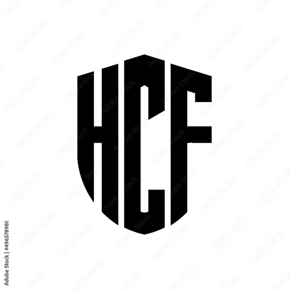 HCF letter logo design. HCF modern letter logo with black background ...