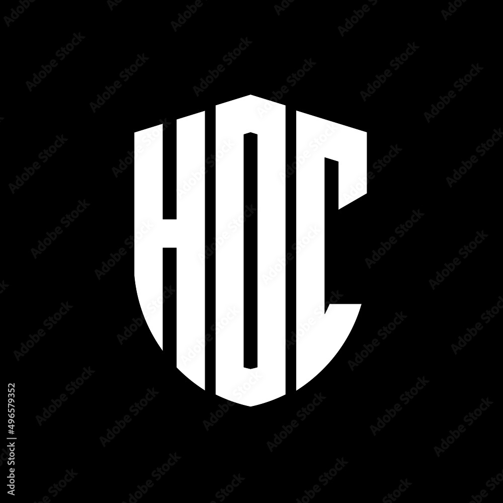 HDC letter logo design. HDC modern letter logo with black background ...