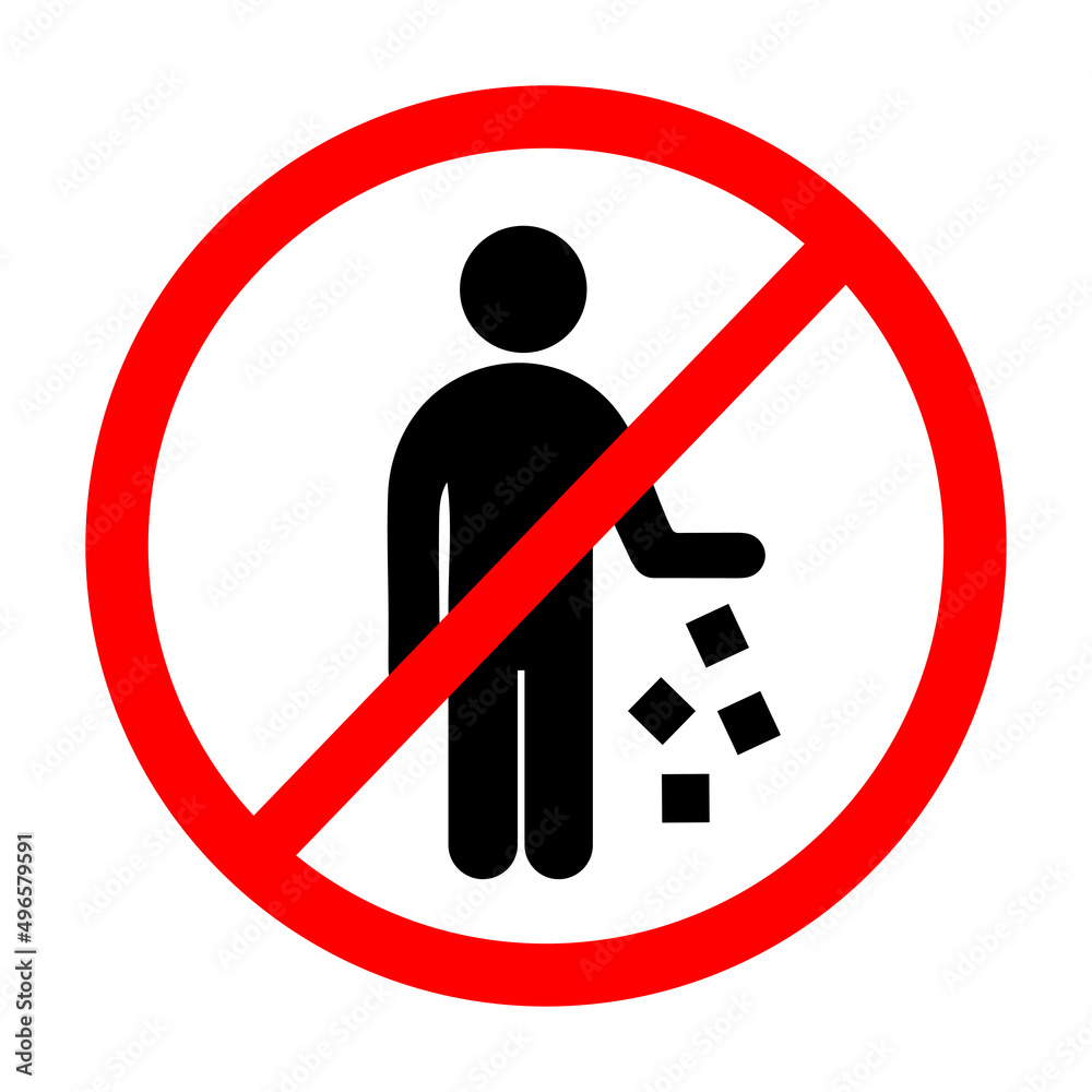 Do not litter, keep it clean, prohibition sign. Vector illustration ...