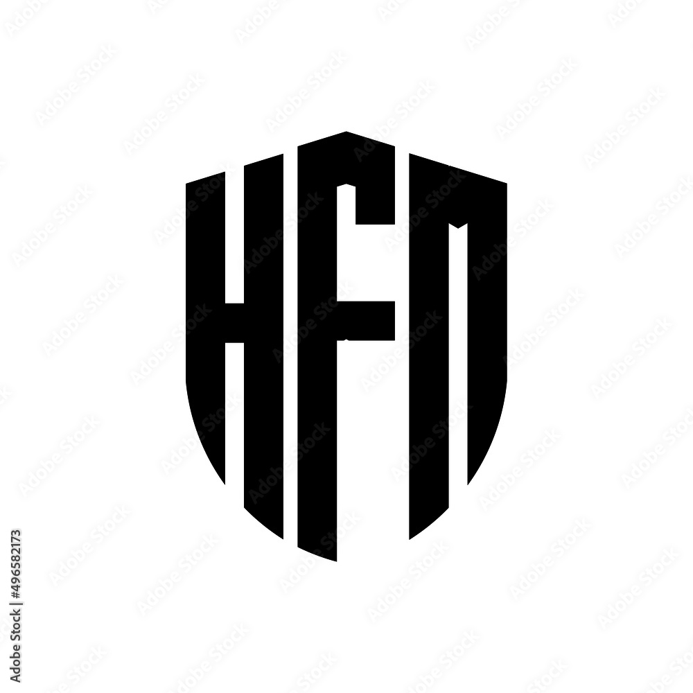 HFM letter logo design. HFM modern letter logo with black background ...