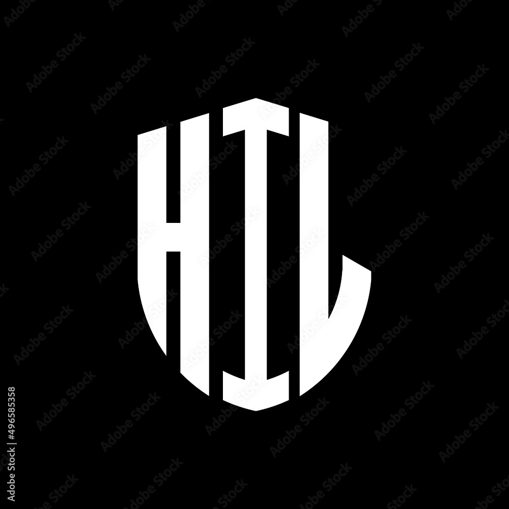 HIL letter logo design. HIL modern letter logo with black background ...