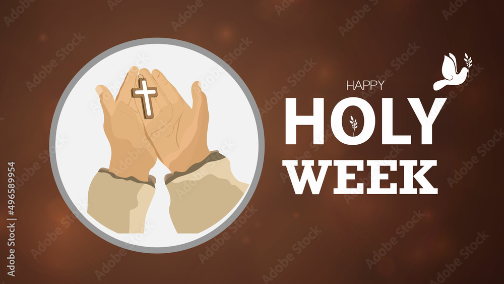 Holy week Christian holiday celebrated concept. backdrop on brown color ...