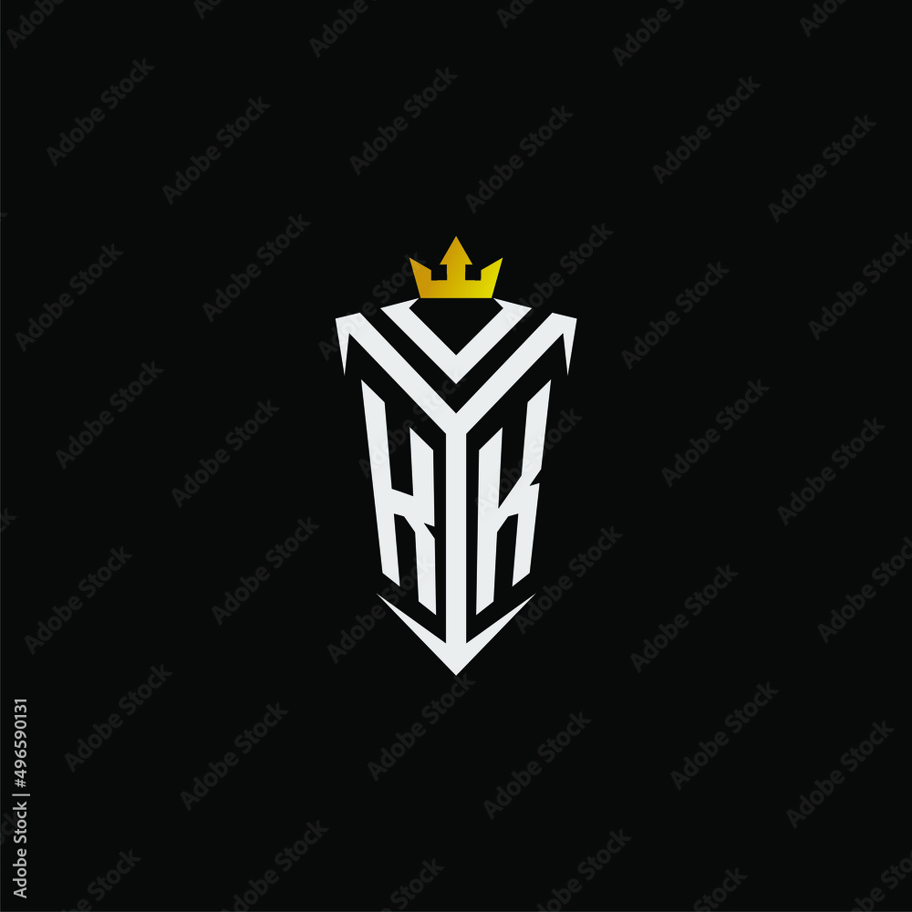 KK monogram logo initial for shield & crown style design Stock Vector | Adobe Stock