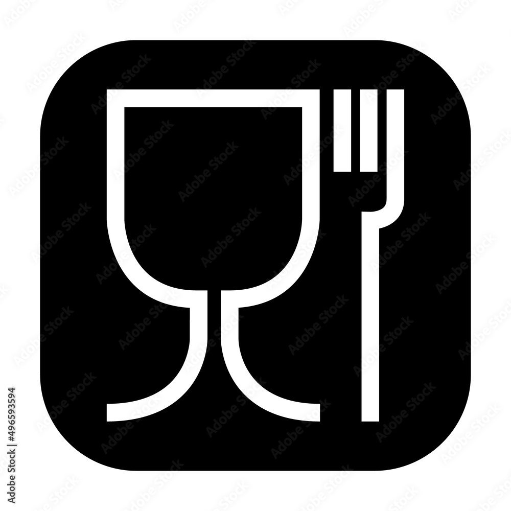 Food safe symbol. The international icon for food safe material, wine ...