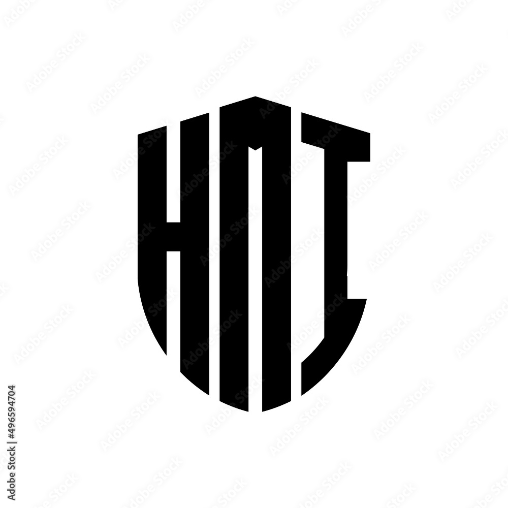 HMI letter logo design. HMI modern letter logo with black background ...