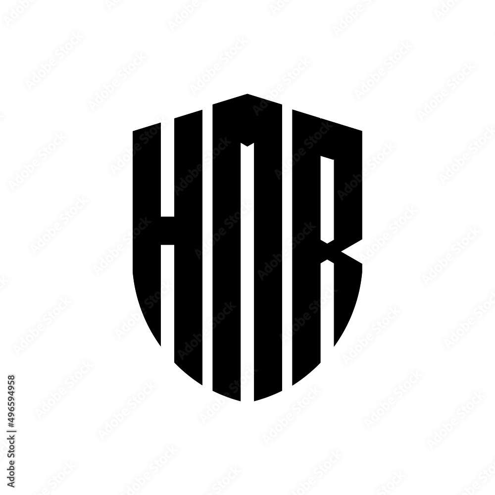 HMR letter logo design. HMR modern letter logo with black background ...