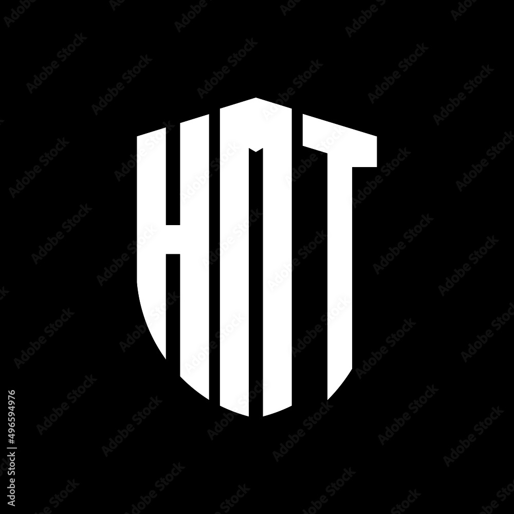 HMT letter logo design. HMT modern letter logo with black background ...