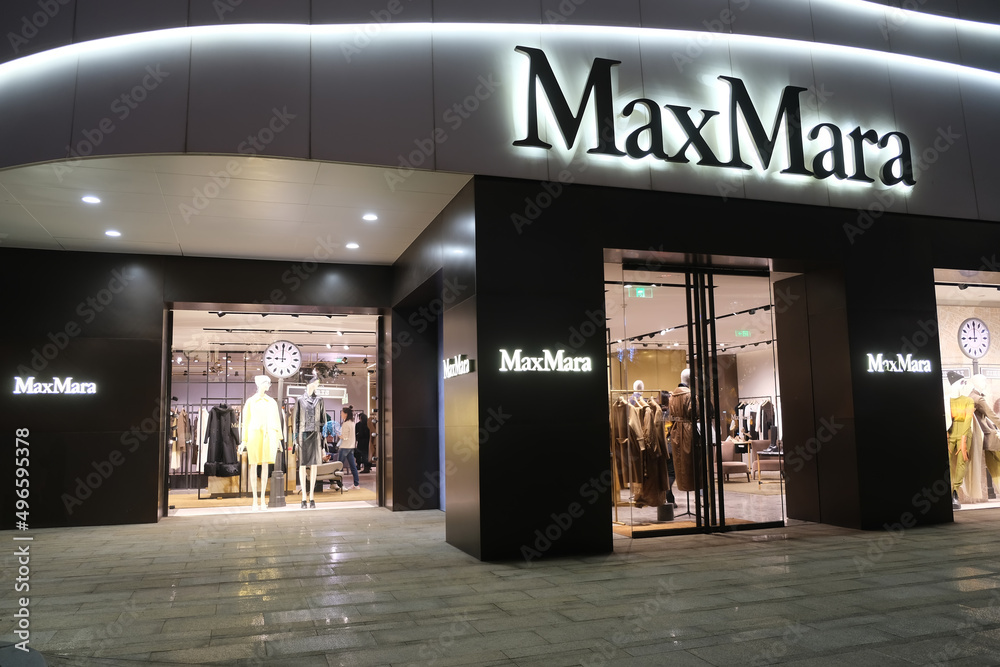 Shanghai,China-Jan.3rd 2022: exterior of Max Mara clothing store with ...