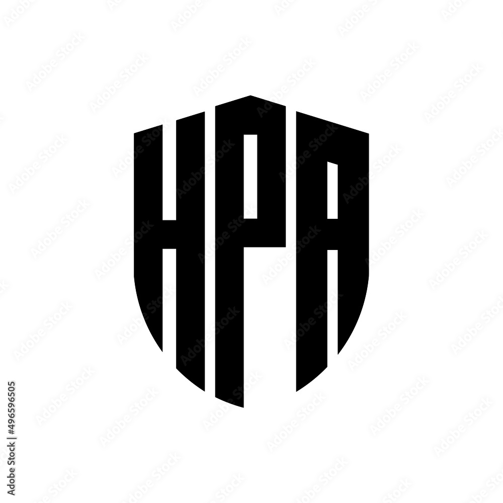 HPA letter logo design. HPA modern letter logo with black background ...