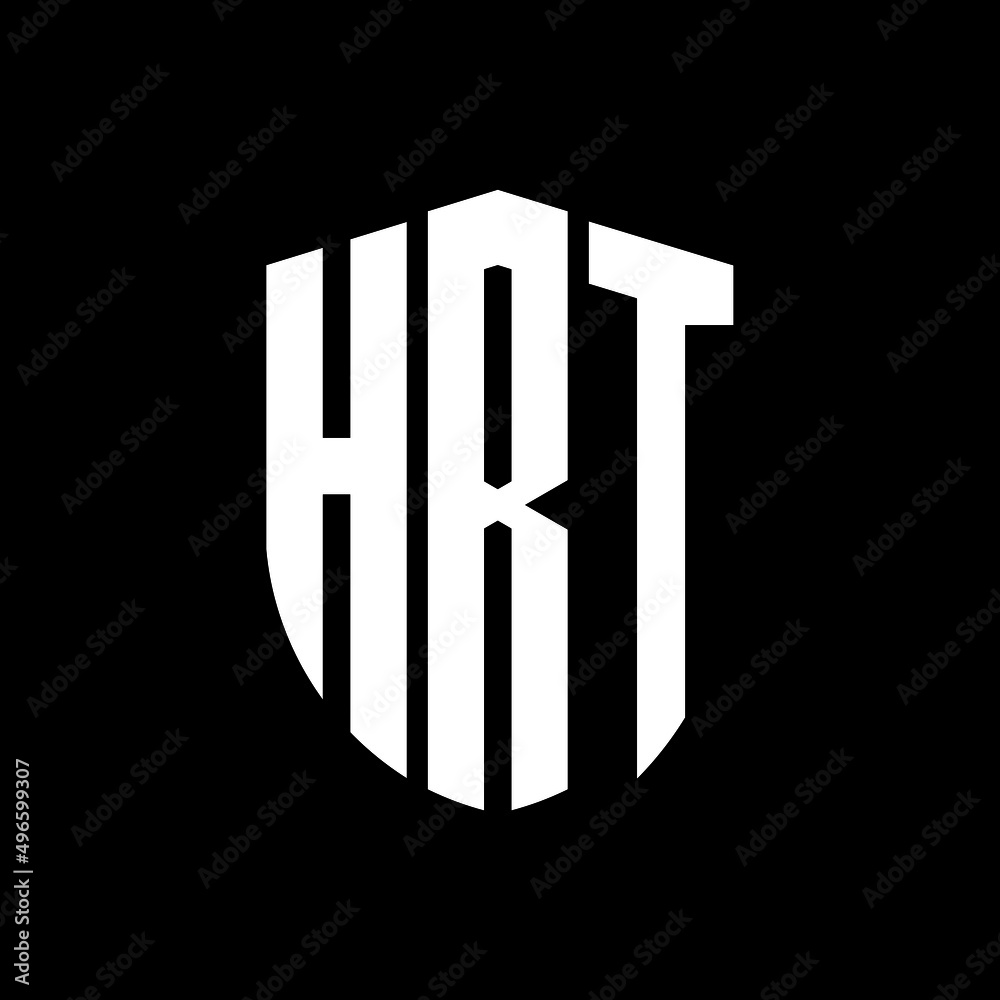 HRT letter logo design. HRT modern letter logo with black background ...