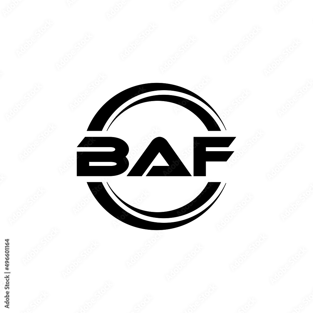 BAF letter logo design with white background in illustrator, vector ...