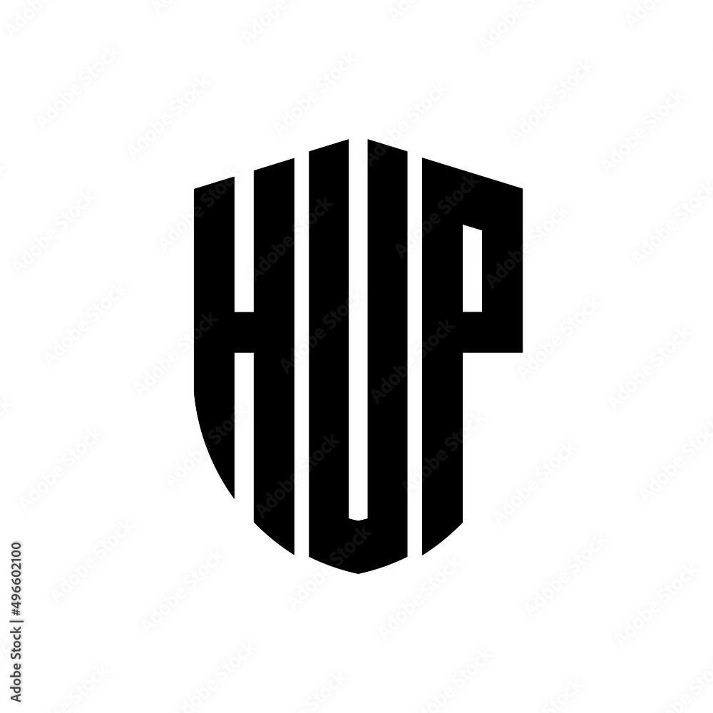 HUP letter logo design. HUP modern letter logo with black background ...