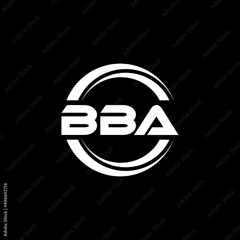 BBA letter logo design with black background in illustrator, vector ...