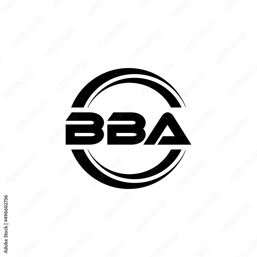 BBA letter logo design with white background in illustrator, vector ...