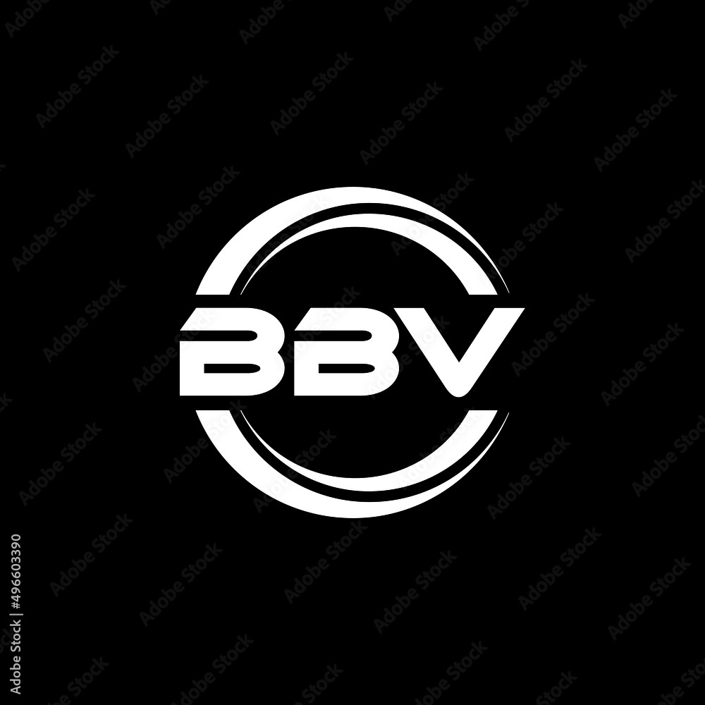 BBV letter logo design with black background in illustrator, vector ...