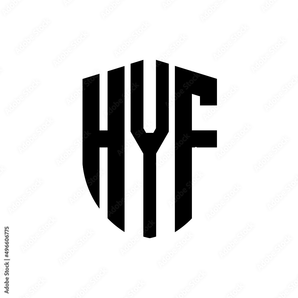 HYF letter logo design. HYF modern letter logo with black background ...